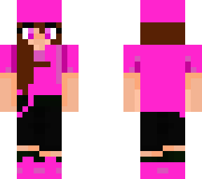 magenta neon girl | Minecraft Skin