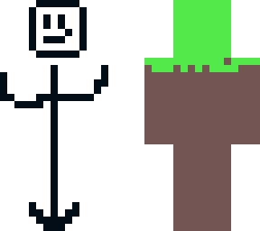 stick figure grass block | Minecraft Skins