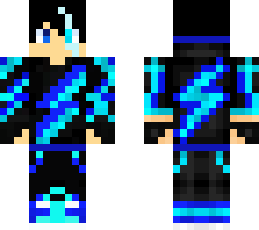 Lightning Gamer With black hair | Minecraft Skin