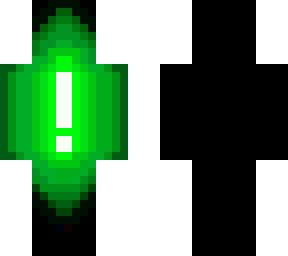 exclamation mark glowing green | Minecraft Skin