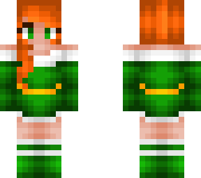 Ginger Christmas Elf in Green | Minecraft Skin
