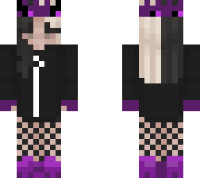 split dyed hair with purple crown | Minecraft Skin