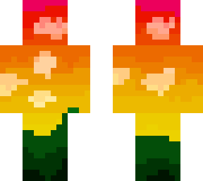 mountains with sunset | Minecraft Skin