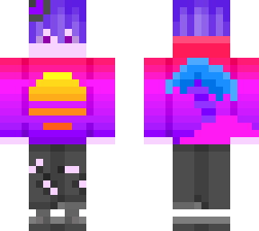~vaporwave hoodie~ V2 >special effects | Minecraft Skin