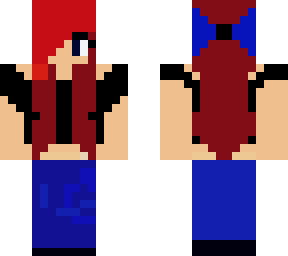 Ela black top blue jeans bow | Minecraft Skin