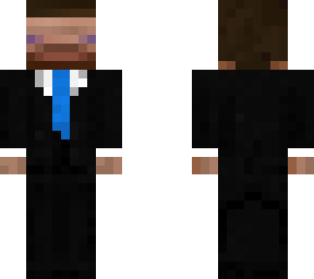 Glitched Steve with blue tie | Minecraft Skin