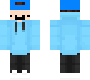 blue hoodie boy with cap | Minecraft Skin