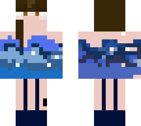 Slight girl with ocean wave | Minecraft Skin