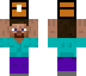 steve holding a chest | Minecraft Skin