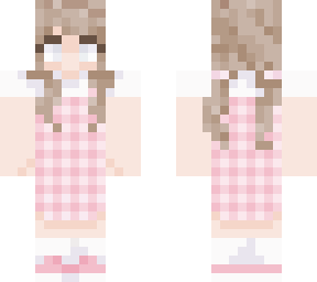 Pink soft aesthetic w ponytails | Minecraft Skin