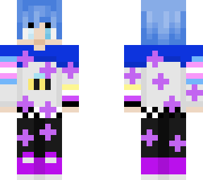 Blue haired non-binary OC | Minecraft Skin