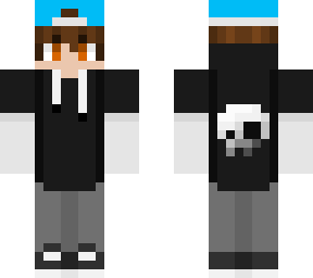 Skull hoodie boy blue hat | Minecraft Skin