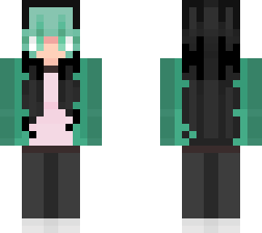 Green girl in green jacket | Minecraft Skin