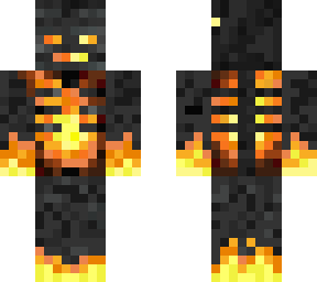 wither skeleton on fire | Minecraft Skin