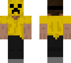 Yellow Steve with creeper mask | Minecraft Skin