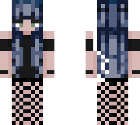 Blue haired fishnet (complete) | Minecraft Skin