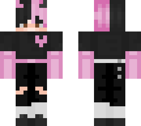 Pink and Black boy baddie devil | Minecraft Skin