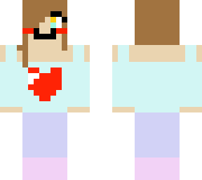 cute girl with heart | Minecraft Skin