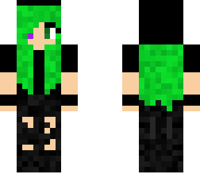 Green haired emo girl | Minecraft Skin