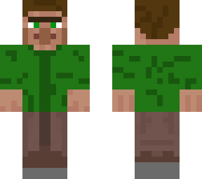 Villager with hair and green shirt | Minecraft Skin