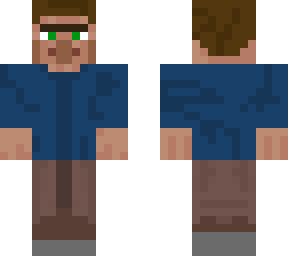Villager with hair and blue shirt | Minecraft Skin
