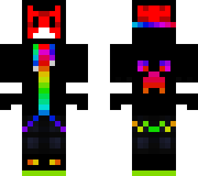 Geometry dash Rainbow Red cat | Minecraft Skin