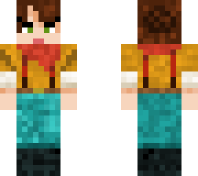 Girl Miner Prospector with Bun and Suspenders | Minecraft Skin