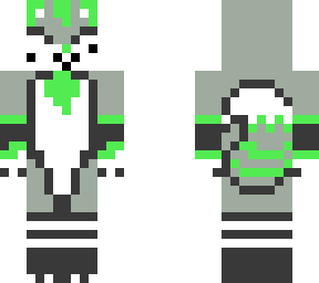 Cute Green Furry Wolf | Minecraft Skin