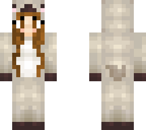 Alpaca girl brown hair | Minecraft Skin