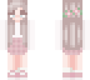 Cute Pink Flower Crown | Minecraft Skin