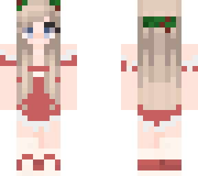 Christmas cutie with wreath crown | Minecraft Skin