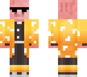 Zenitsu pig with sunglasses | Minecraft Skin