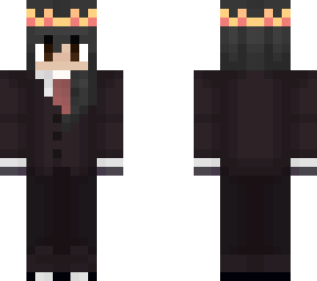 Black haired girl with suit and crown base | Minecraft Skin