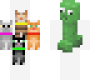 Derpy cat and creeper | Minecraft Skin