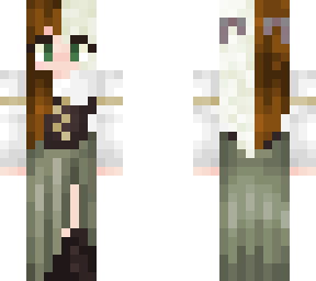 Medieval girl, Split hair | Minecraft Skin