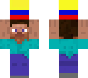 Steve carrying the Colombian flag | Minecraft Skin