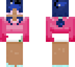 jelly crox and a cat on her head | Minecraft Skin