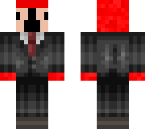 Red Parrot in suit | Minecraft Skin