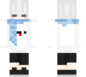 White haired boy with Scarf | Minecraft Skin