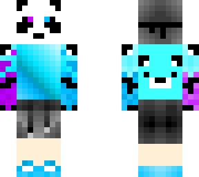 skin syafiq biru panda | Minecraft Skin