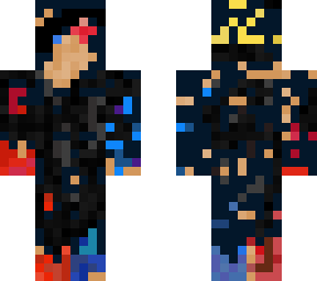 red and blue flame with robe | Minecraft Skin