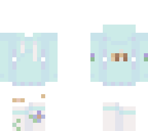 Soft Blue // Blue Version // lilac flowers | Minecraft Skin
