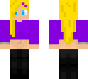 Blonde girl in purple belly shirt | Minecraft Skin