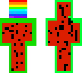 Watermelon Head Rainbow Guy | Minecraft Skin