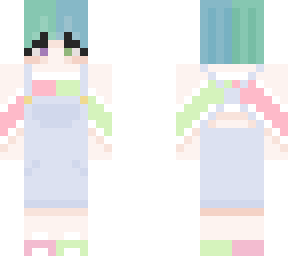 Girl With Buns And Split Hair | Minecraft Skin