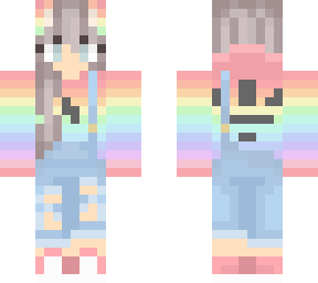 Cute Pastel Rainbow Girl Skin | Minecraft Skin