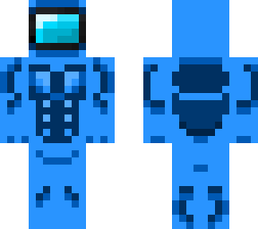 Muscular among us blue player | Minecraft Skin