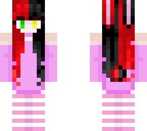 Half-Half Bunny Girl - Pink/choker | Minecraft Skin