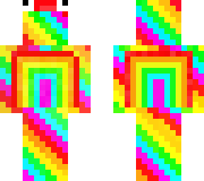 Rainbow Noob Face | Minecraft Skin