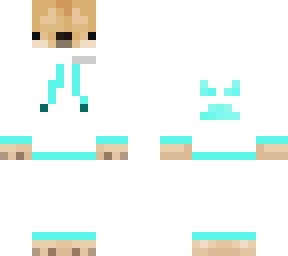 white and light blue gamer doge | Minecraft Skin